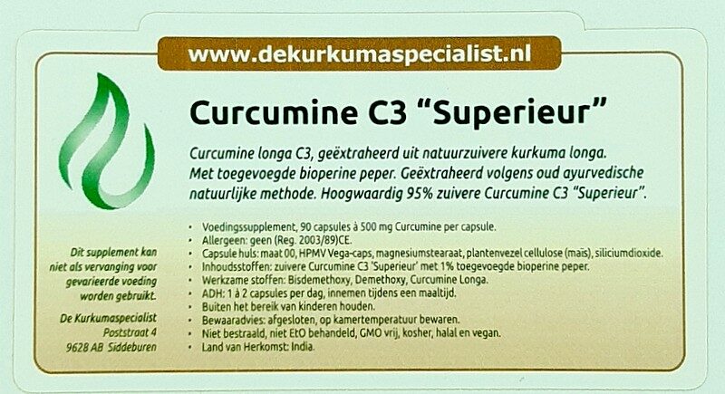 Curcumine c3 superieur - De Kurkuma Specialist