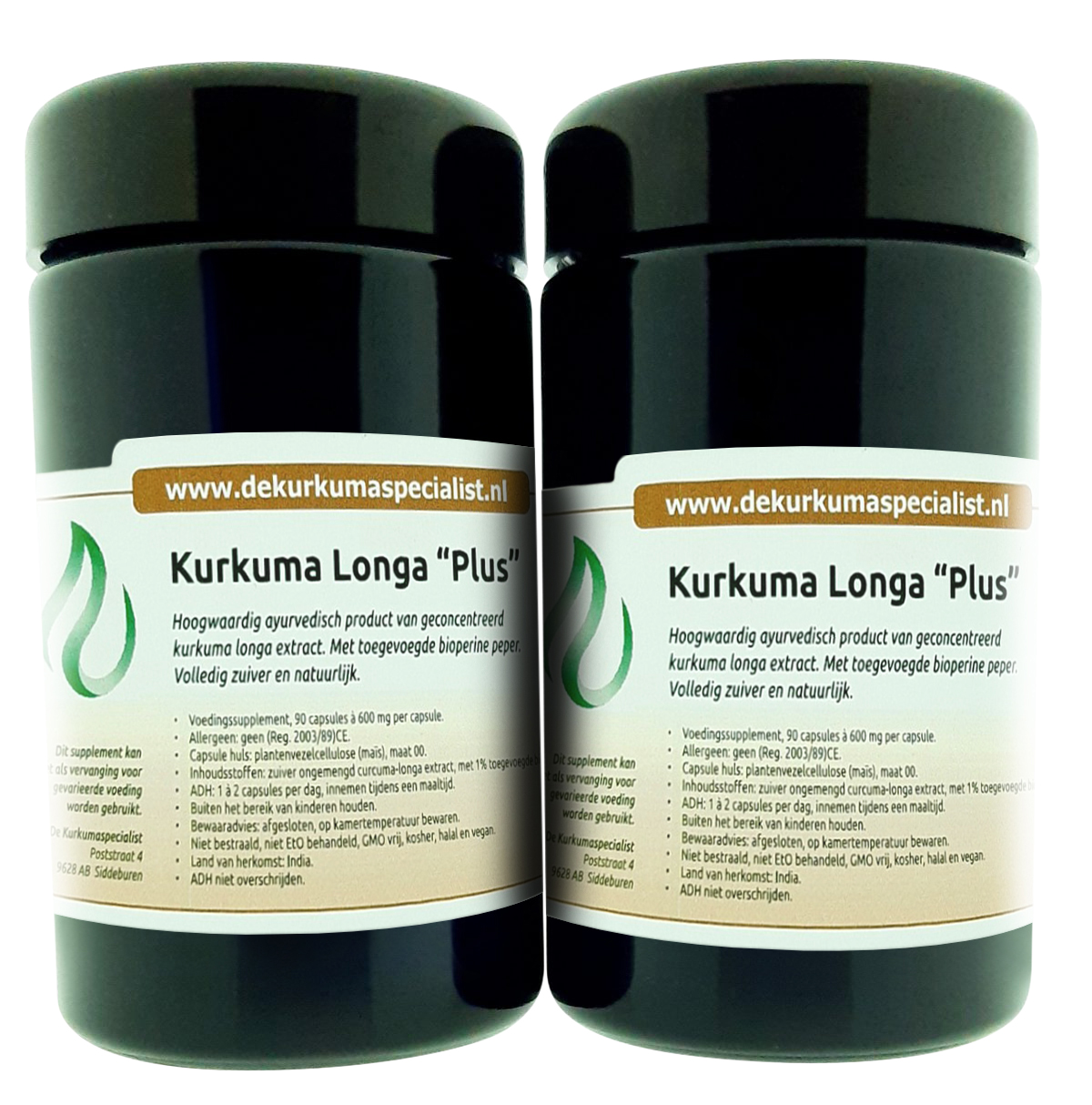 Kurkuma Longa 'Plus' (2 Flacons) - De Kurkuma Specialist