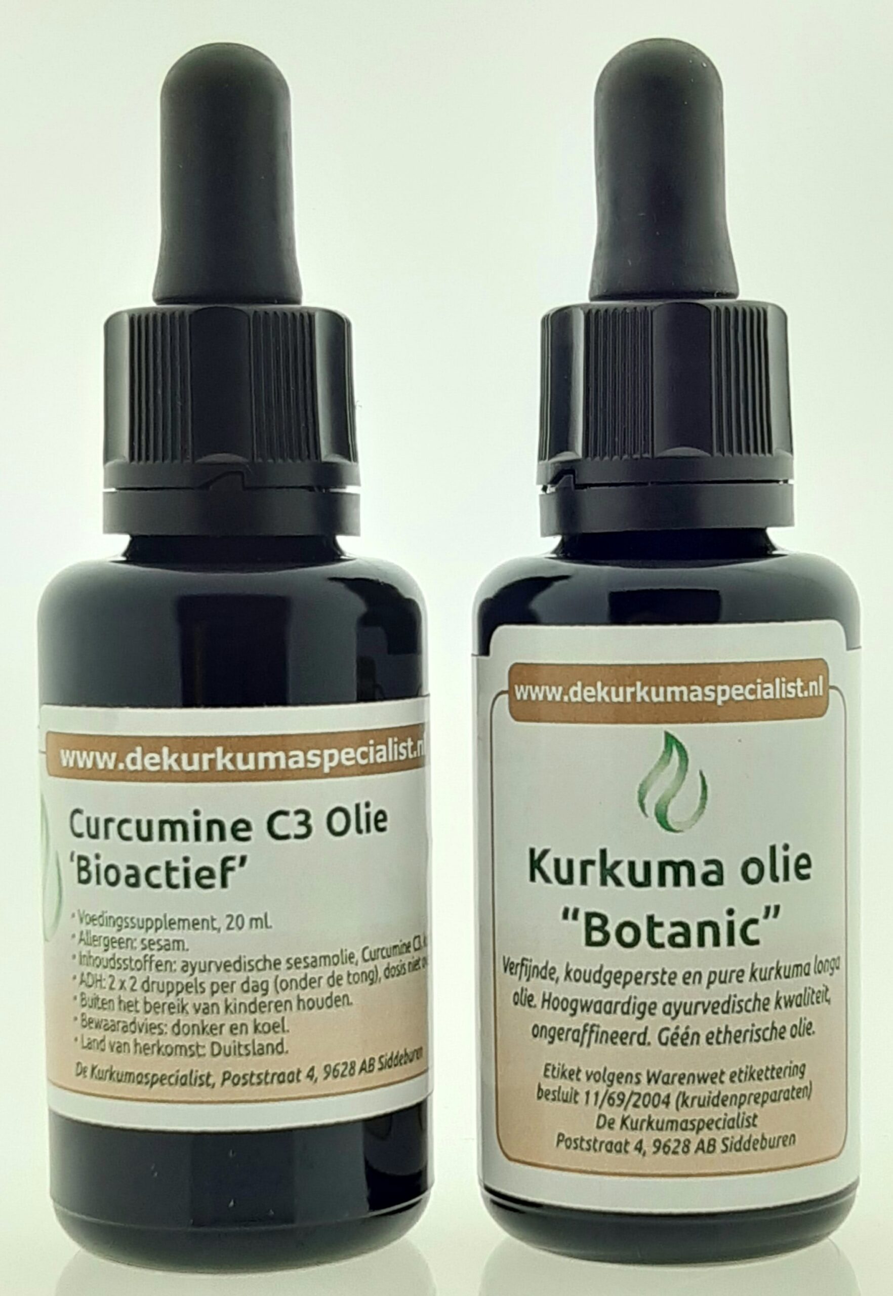 Combinatie van Kurkuma- en Curcumine C3 olie - De Kurkuma Specialist